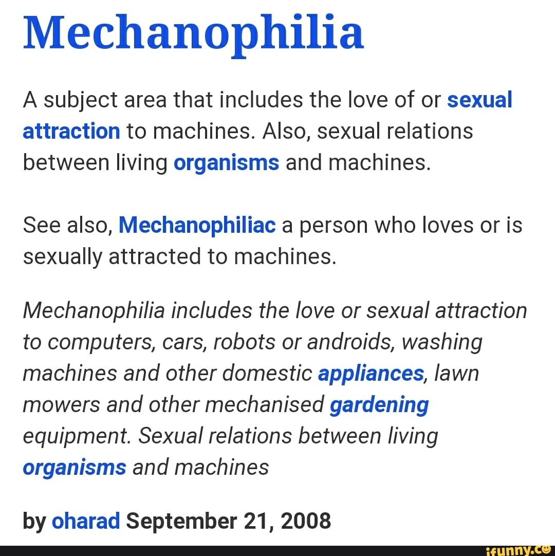 Mechanophilia memes. Best Collection of funny Mechanophilia pictures on ...