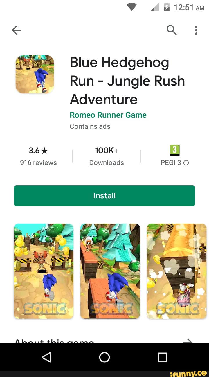 : Blue Hedgehog Run - Jungle Rush Adventure Romeo Runner Game Contains ...