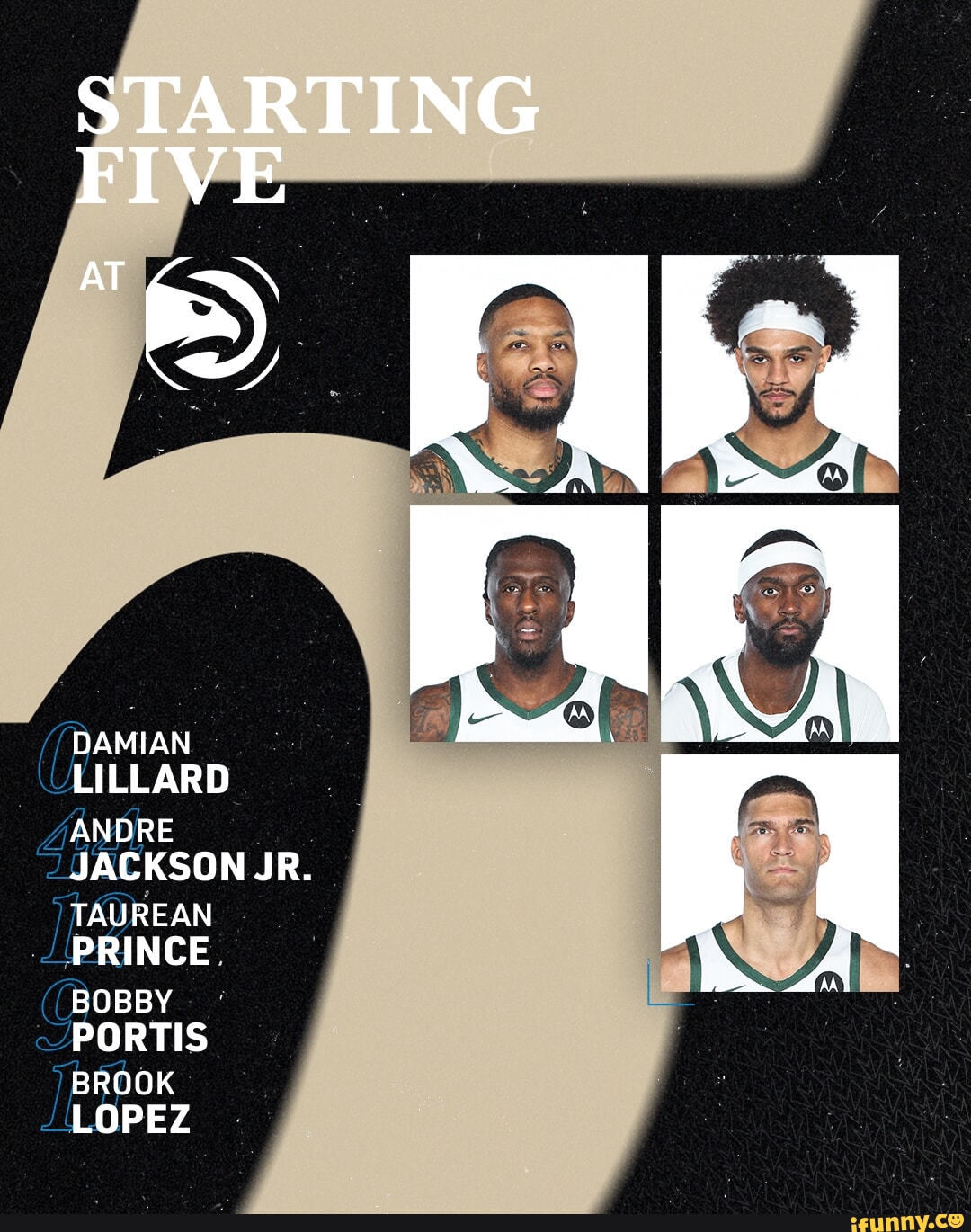 STARTING FIVE DAMIAN LILLARD ANDRE JACKSON JR. TAUREAN PRINCE BOBBY ...