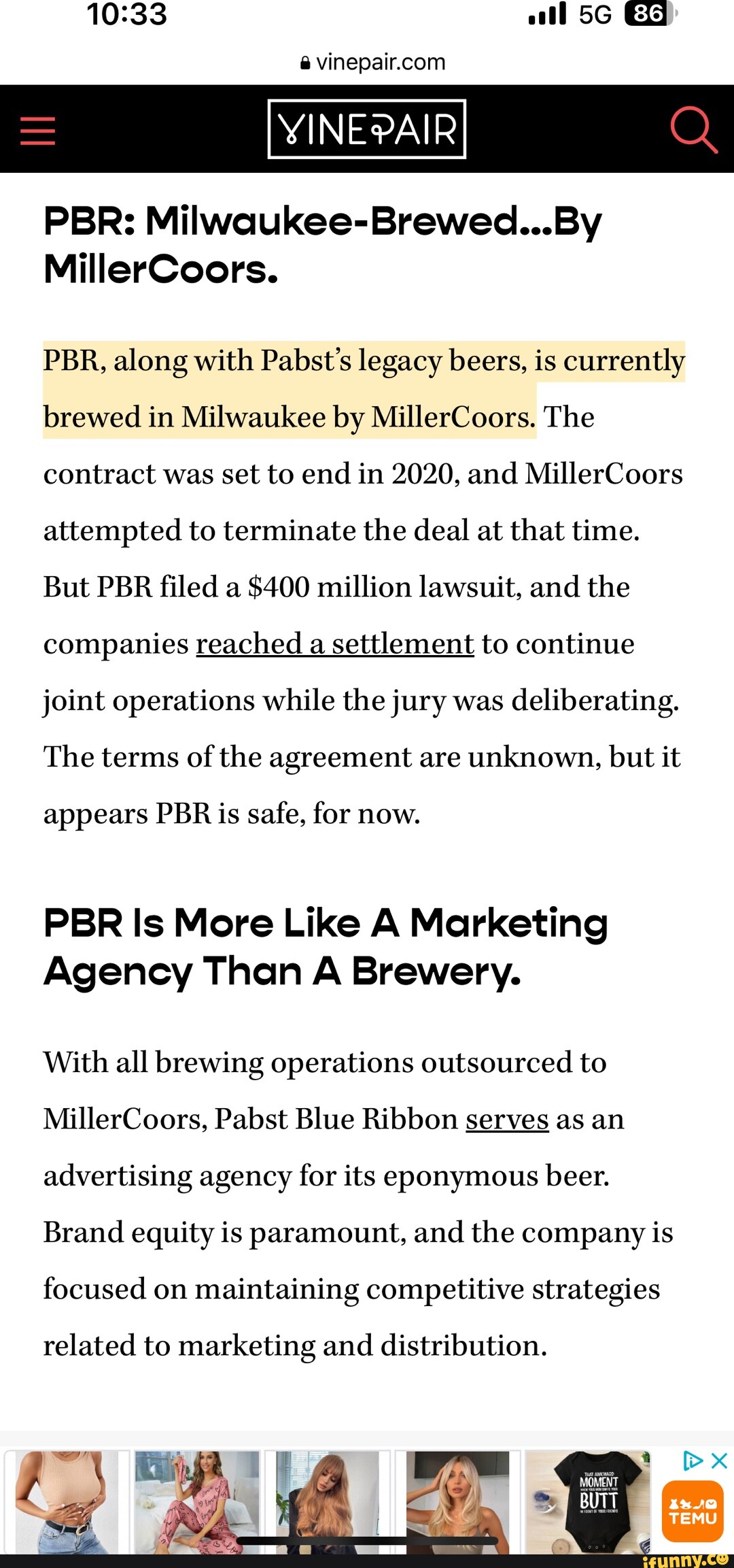 All PBR: Milwaukee-Brewed...By MillerCoors. PBR, along with Pabst's ...
