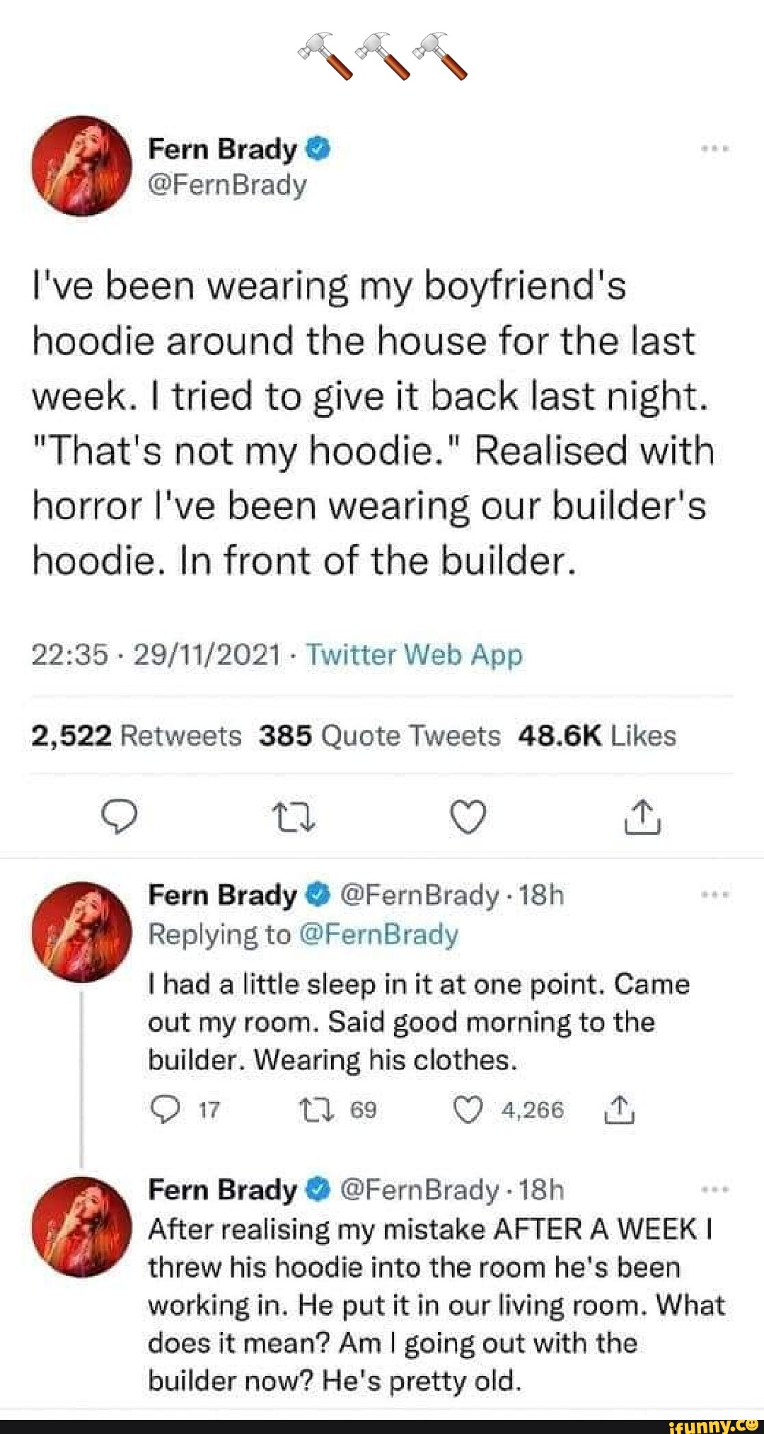 I've been wearing my boyfriend's hoodie around the house for the last ...
