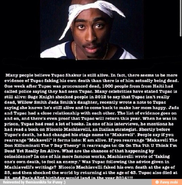 'Many people believe Tupac Shakur is still alive. In fact, there seems ...
