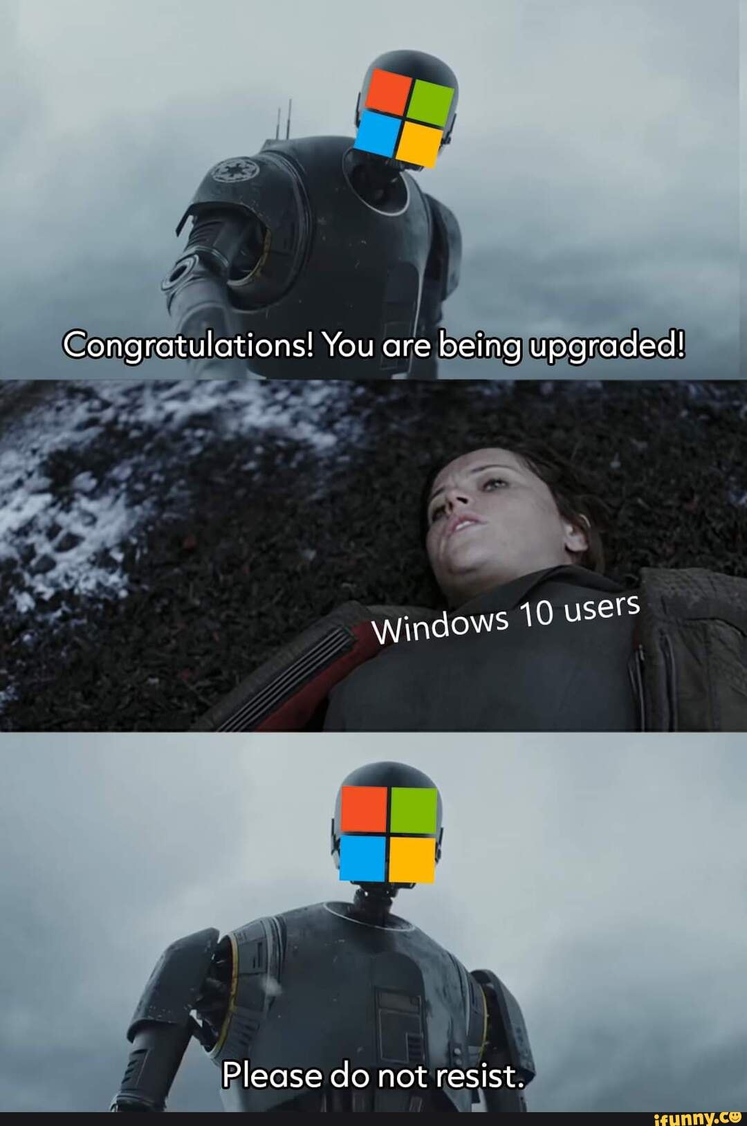 Congratulations! You are being upgraded! Windows 10 user> Please do not ...
