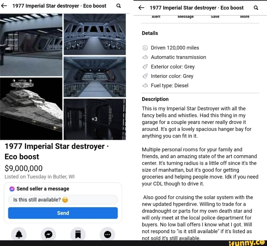 1977 Imperial Star destroyer - Eco boost 1977 Imperial Star destroyer ...
