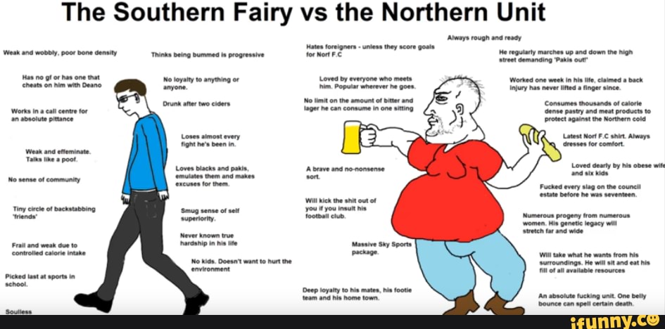 The Southern Fairy vs the Northern Unit Aways rough and reagy ates ...