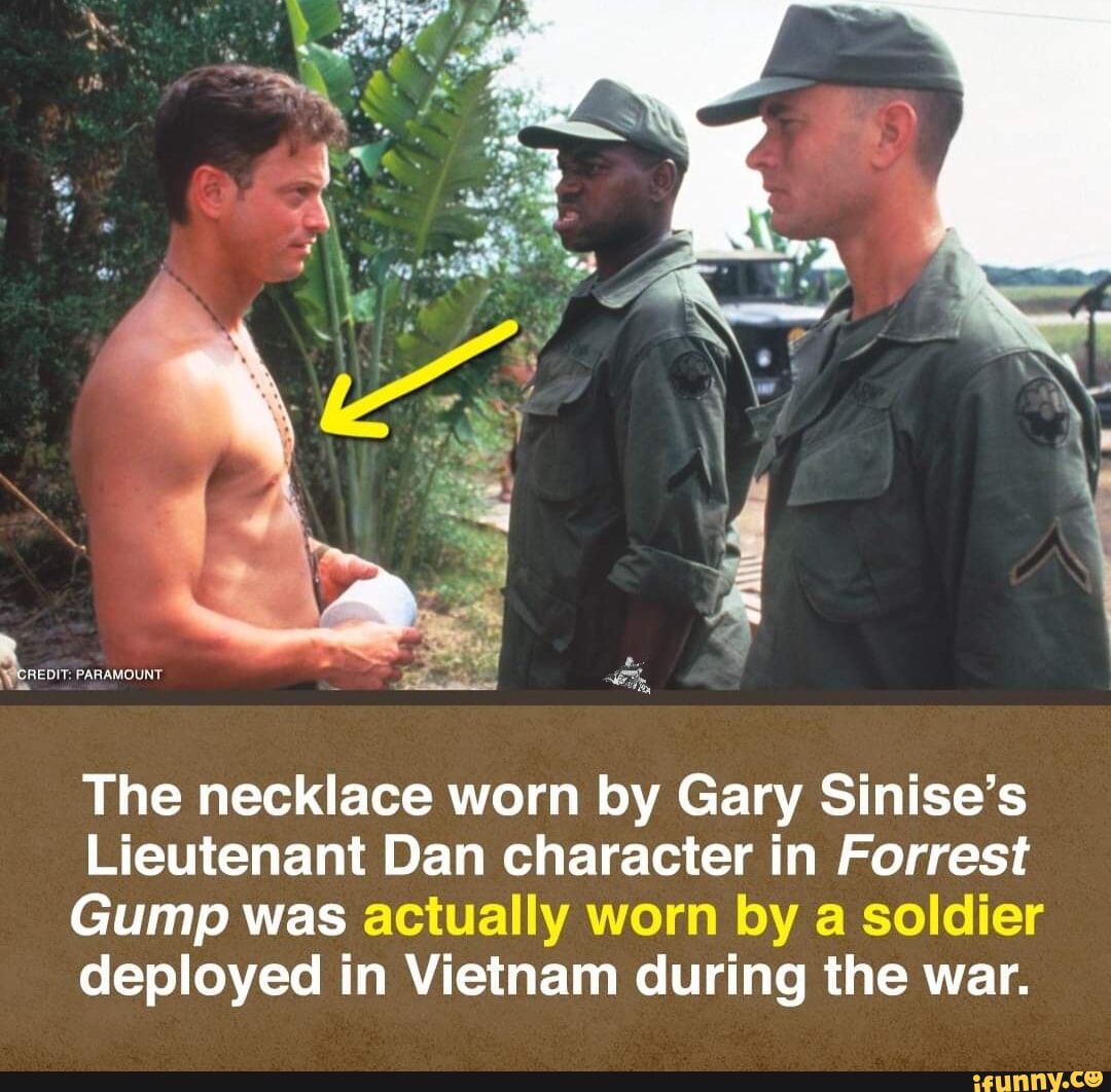 The necklace worn by Gary Sinise's Lieutenant Dan character in Forrest ...
