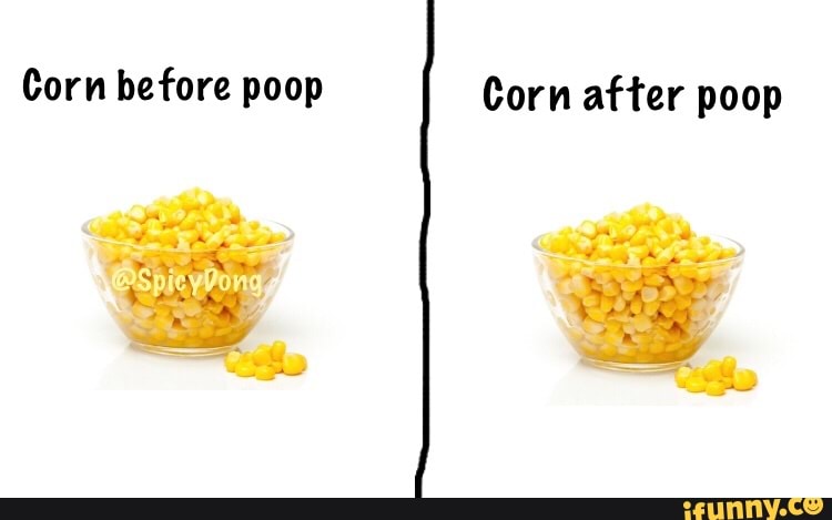 Corn before poop cºm after poop - iFunny