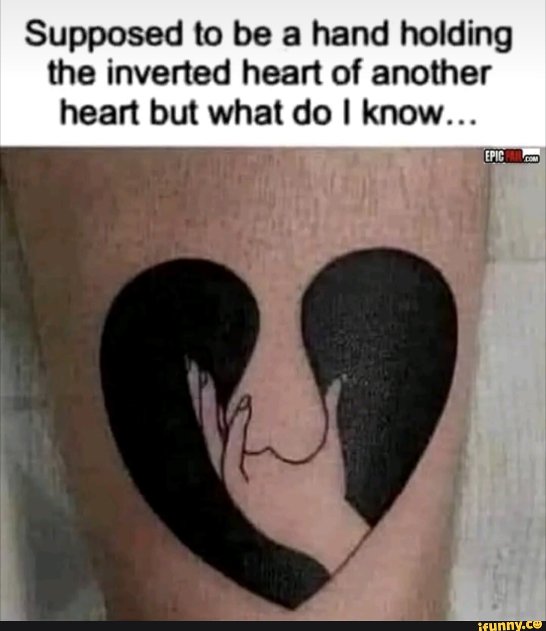 Supposed to be a hand holding the inverted heart of another heart but ...