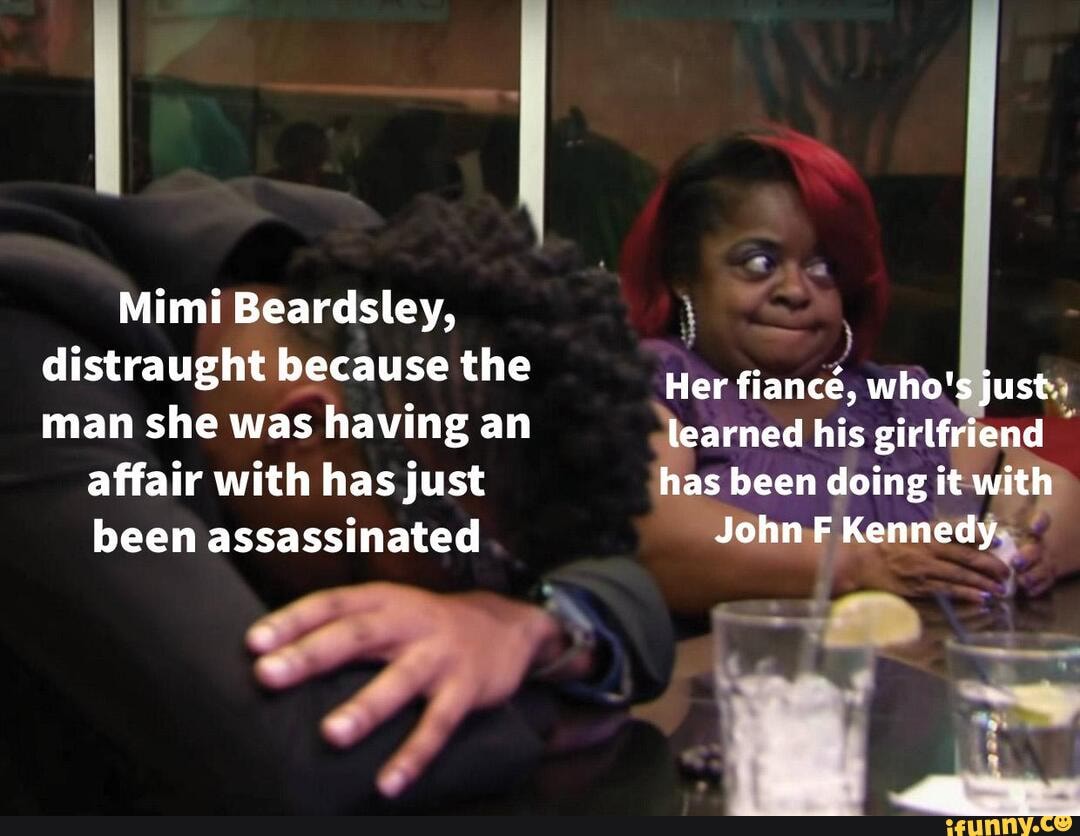 Mimi Beardsley, distraught because the man she was having an affair ...