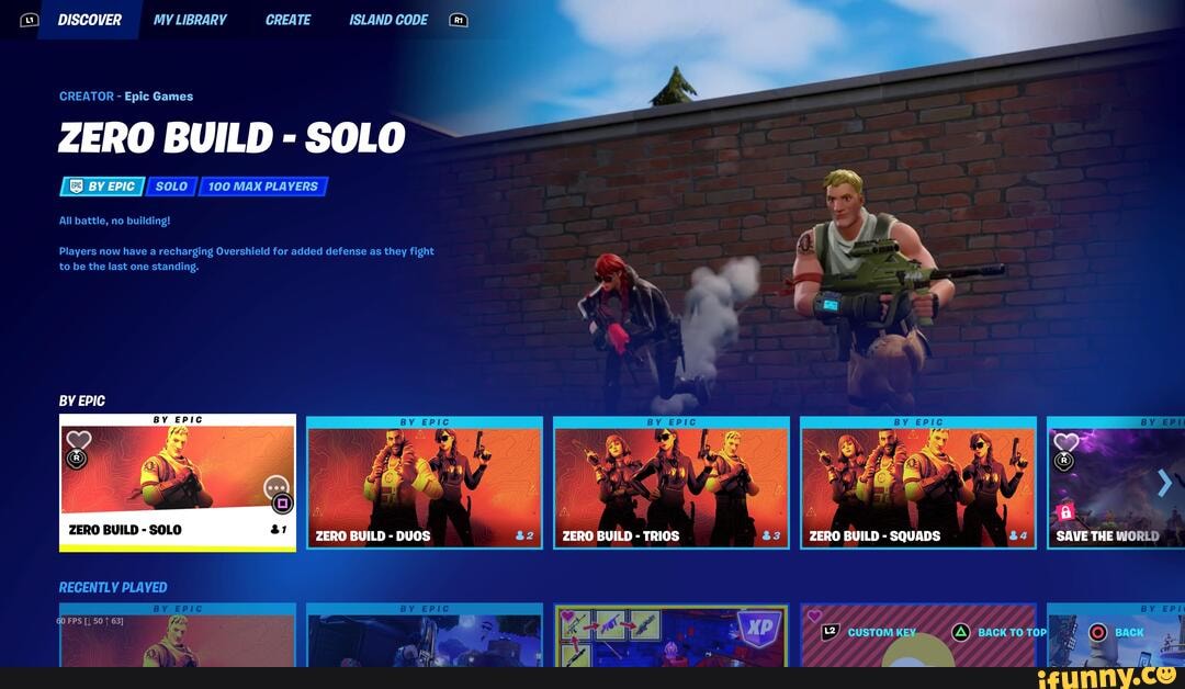 DISCOVER MY LIBRARY CREATE ISLAND CODE CREATOR - Epic Games ZERO BUILD ...