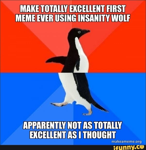 MAKE TOTALLY EXCELLENT FIRST MEME EVER USING INSANITY WOLF APPARENTLY ...