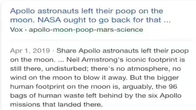 Apollo astronauts left their poop on the moon. NASA ought to go back ...