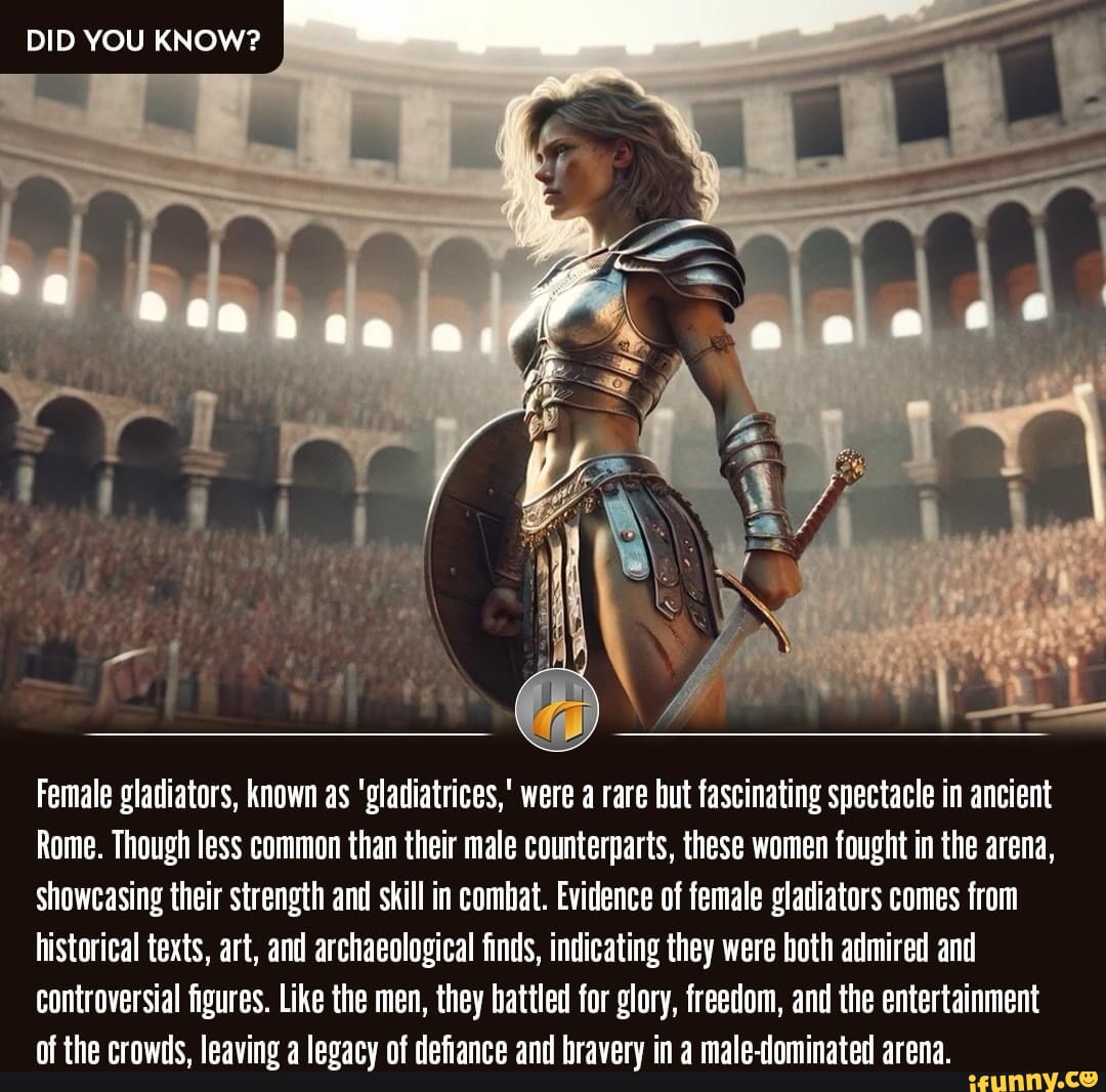 DID YOU KNOW? Female gladiators, known as 'glatiatrices,' were a rare ...