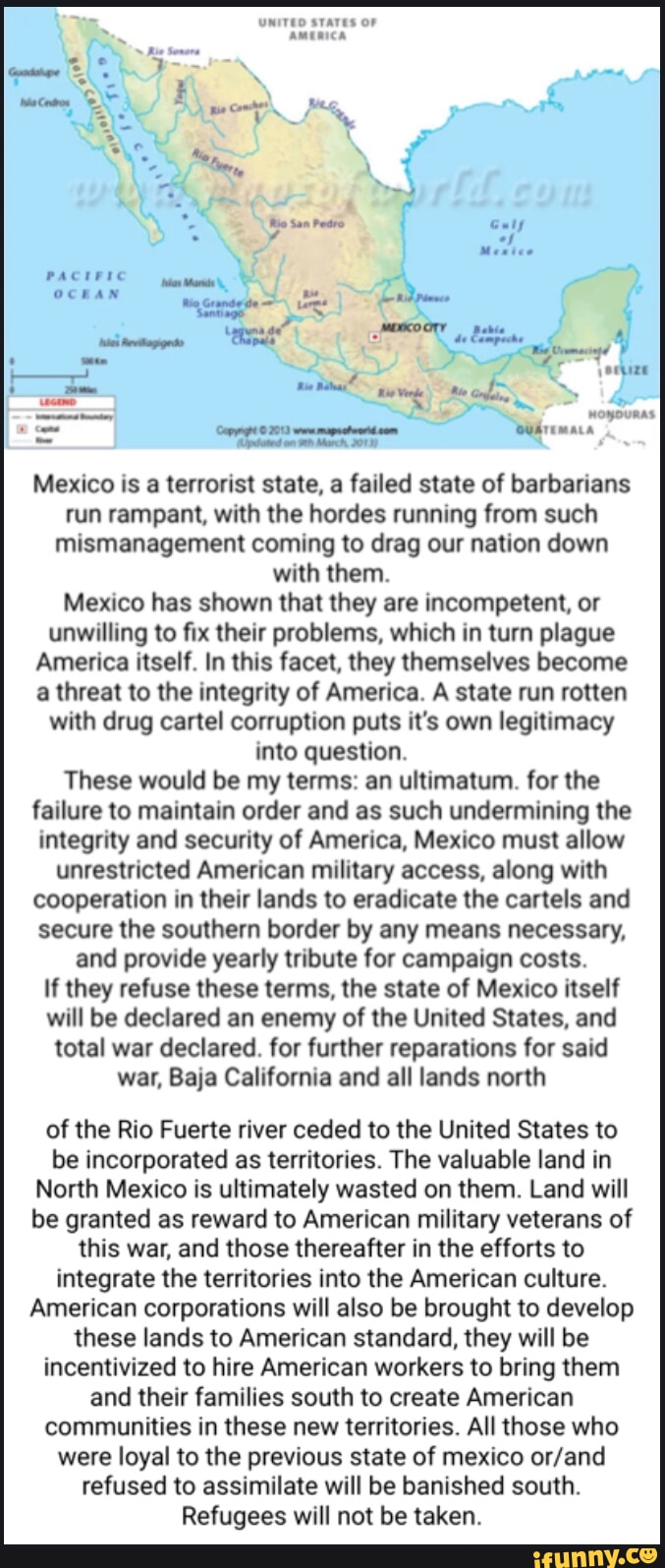 UNITED STATES OF AMERICA PAcIFIC OCRAN Adarh, 201 Mexico is a terrorist ...