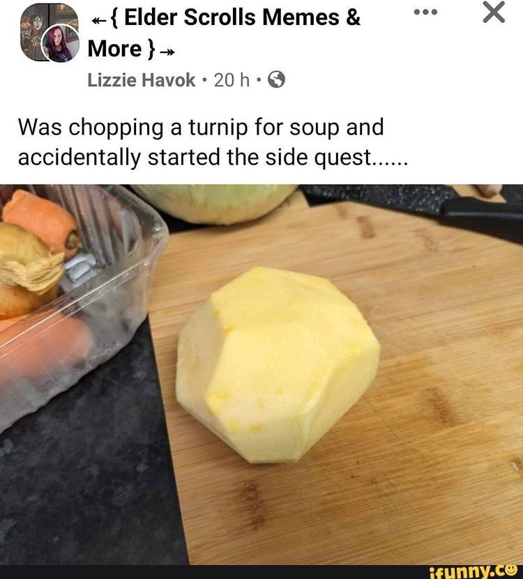 Elder Scrolls Memes & More } Lizzie Havok 20 @ Was chopping a turnip ...