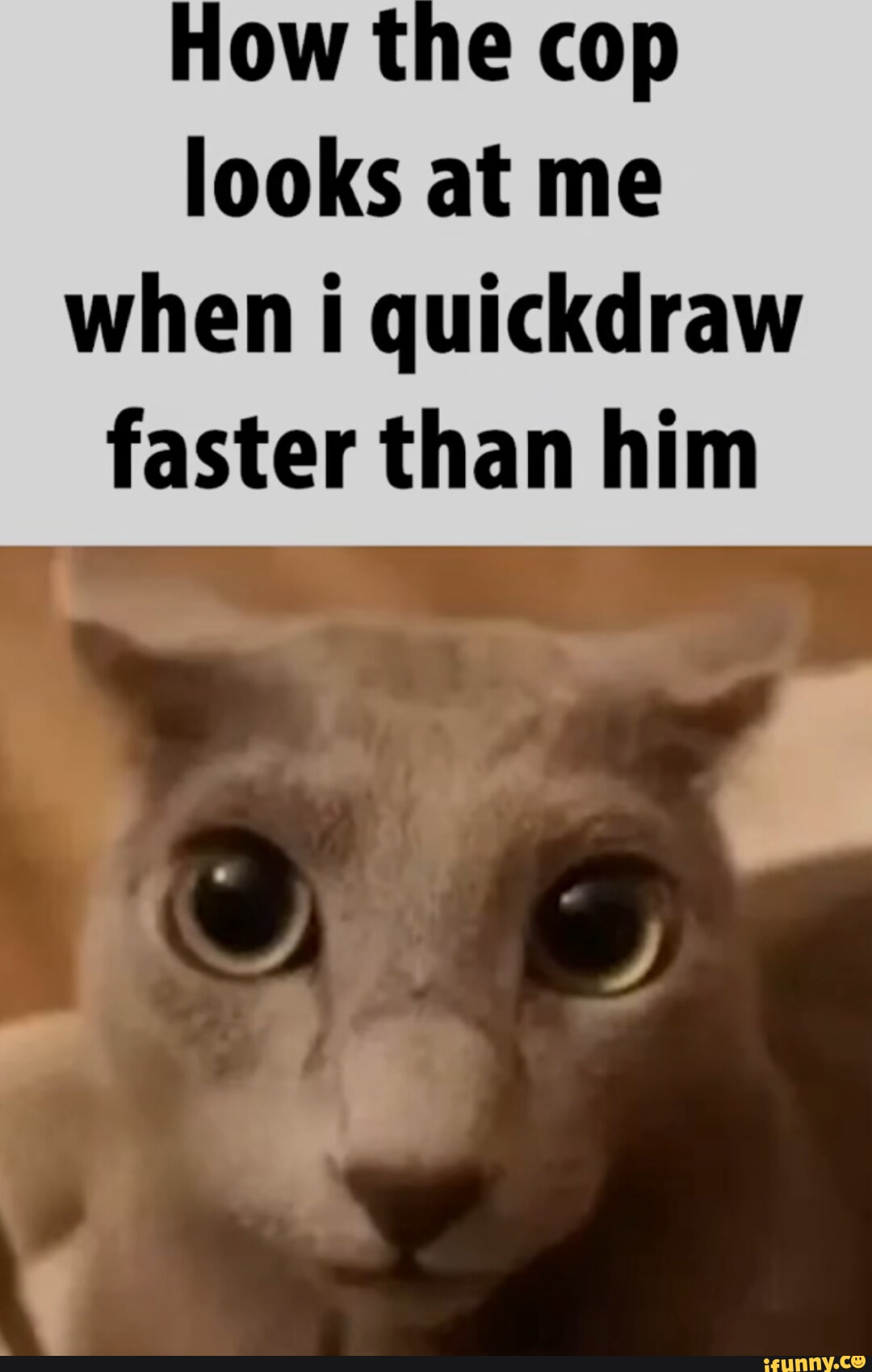 How the cop looks at me when quickdraw faster than him - iFunny