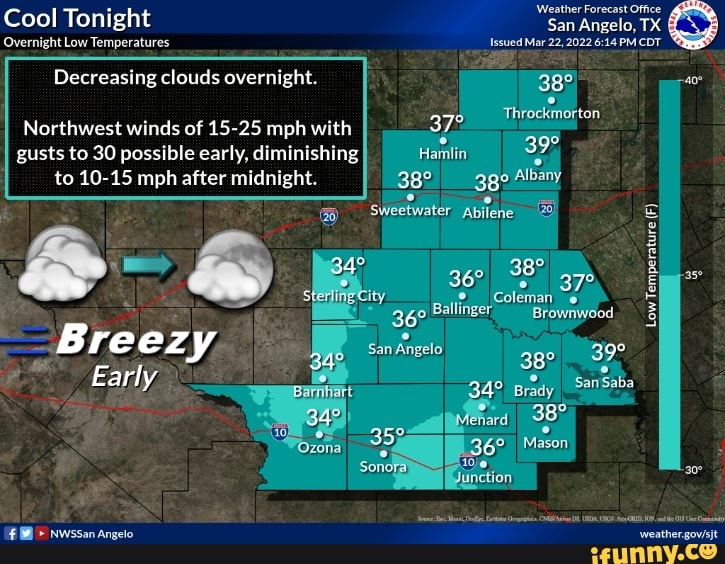 Cool Tonight Overnight Low Temperatures Issued Mar 22, 2022 COT ...