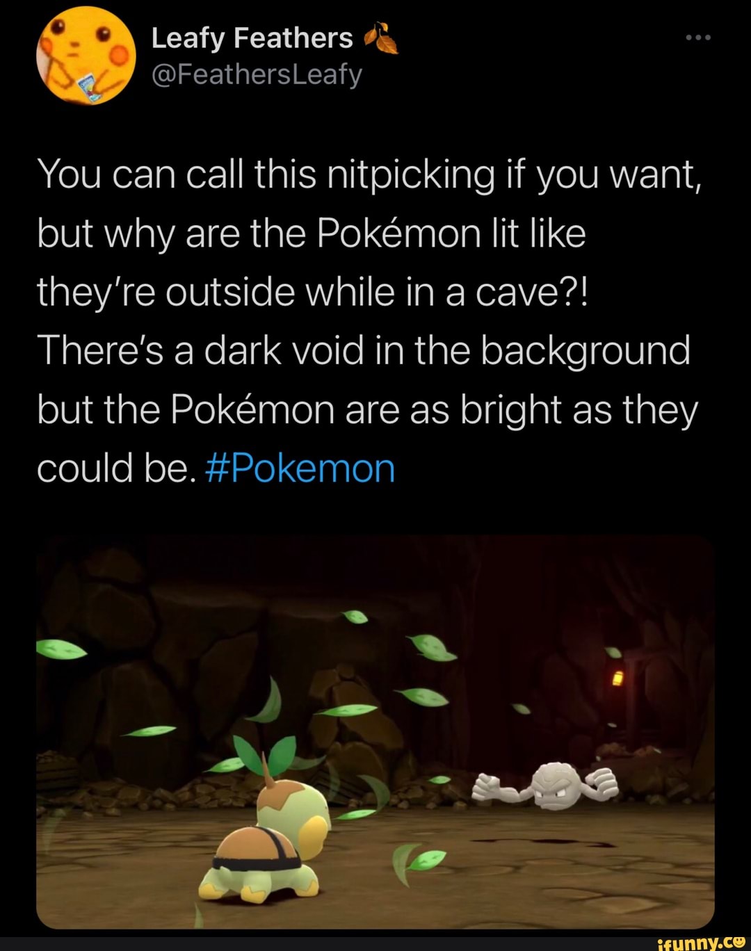 You can Call this nitpicking if you want, but why are the Pokemon lit ...
