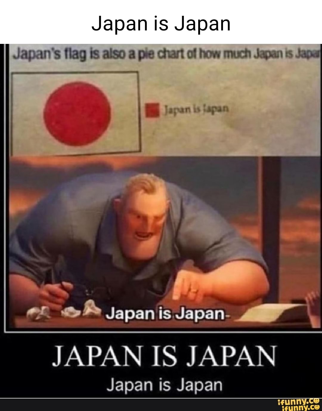 Japan is Japan Japan's flag is also a pie chart of how much Japan is ...
