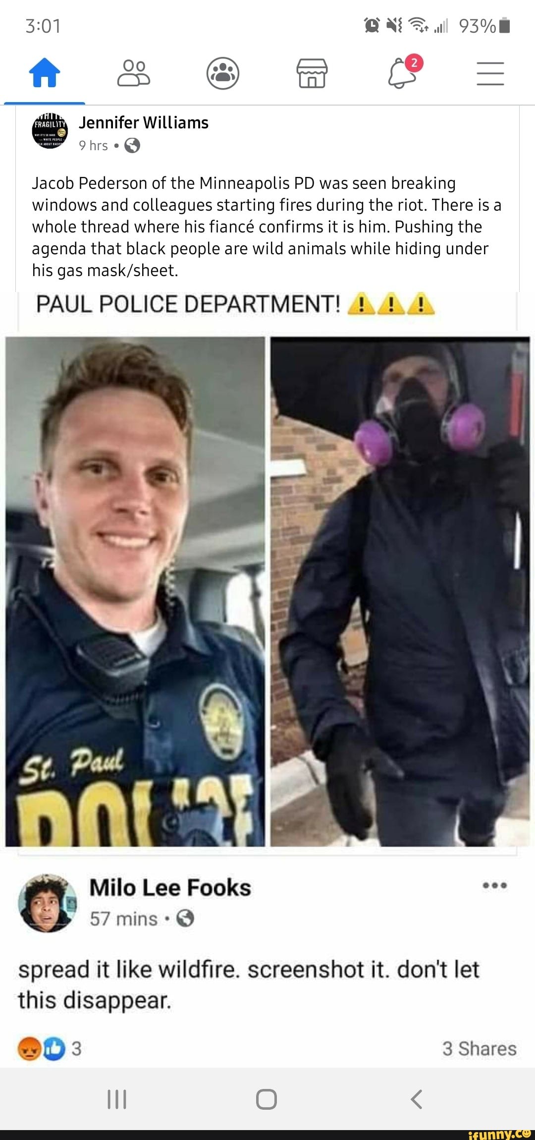 Jacob Pederson of the Minneapolis PD was seen breaking windows and ...
