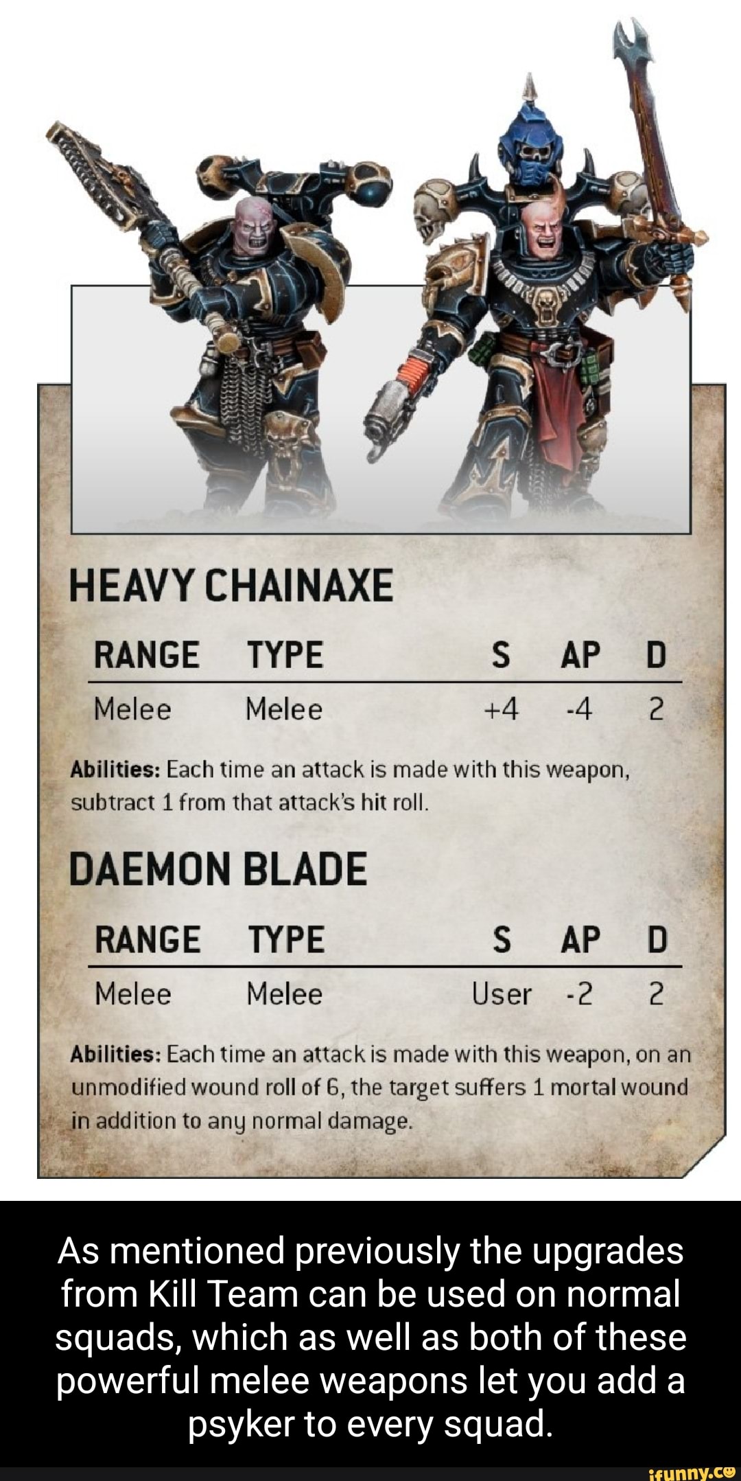 HEAVY CHAINAXE RANGE TYPE S AP OD Melee Melee +4 -4 2 Abilities: Each ...