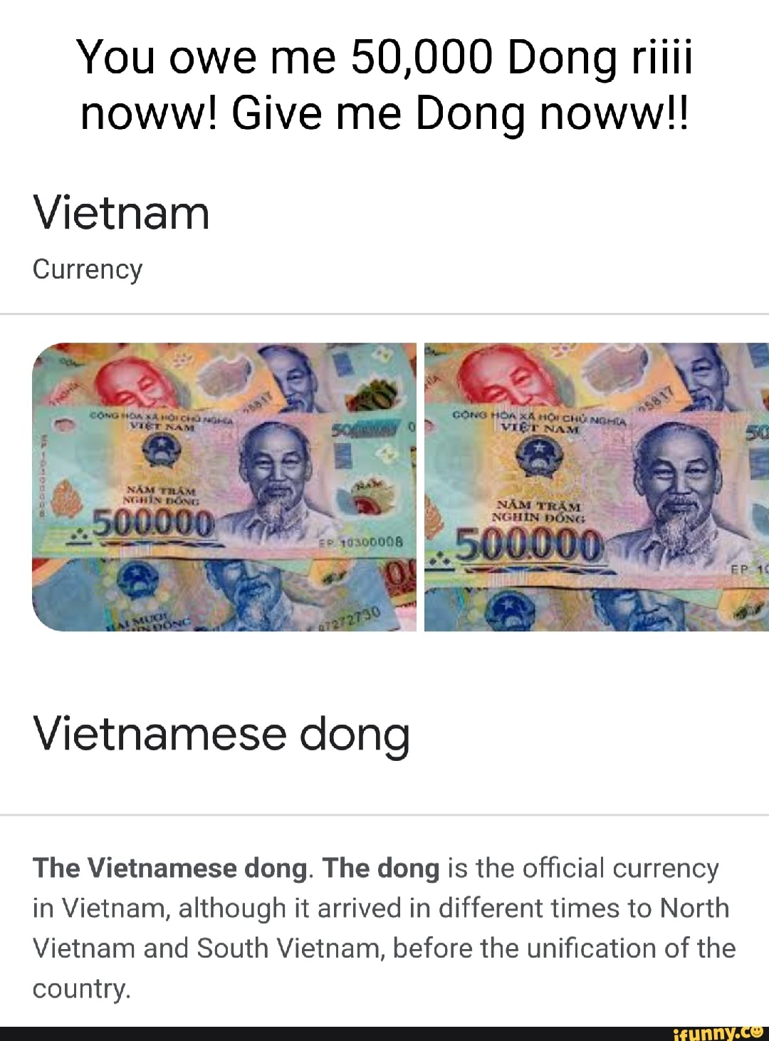 Vietnamese Dong Memes