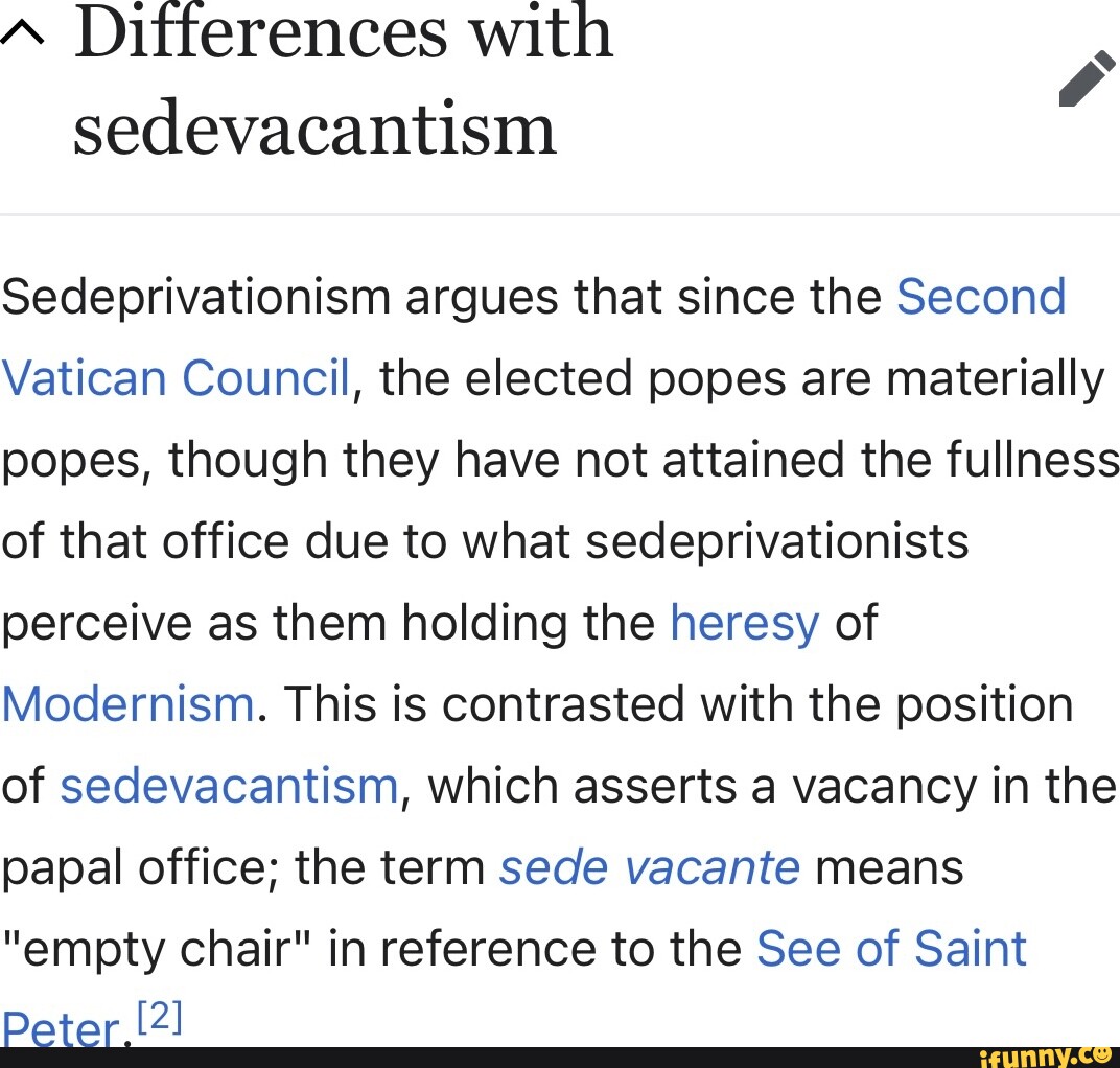 Sedevacantism memes. Best Collection of funny Sedevacantism pictures on ...