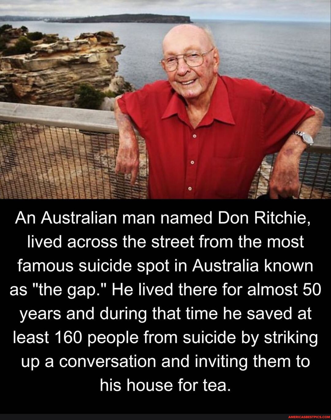 Don Ritchie is a hero. ♥️ - An Australian man named Don Ritchie, lived ...