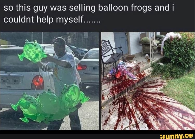 So this guy was selling balloon frogs and i couldnt help myself ...