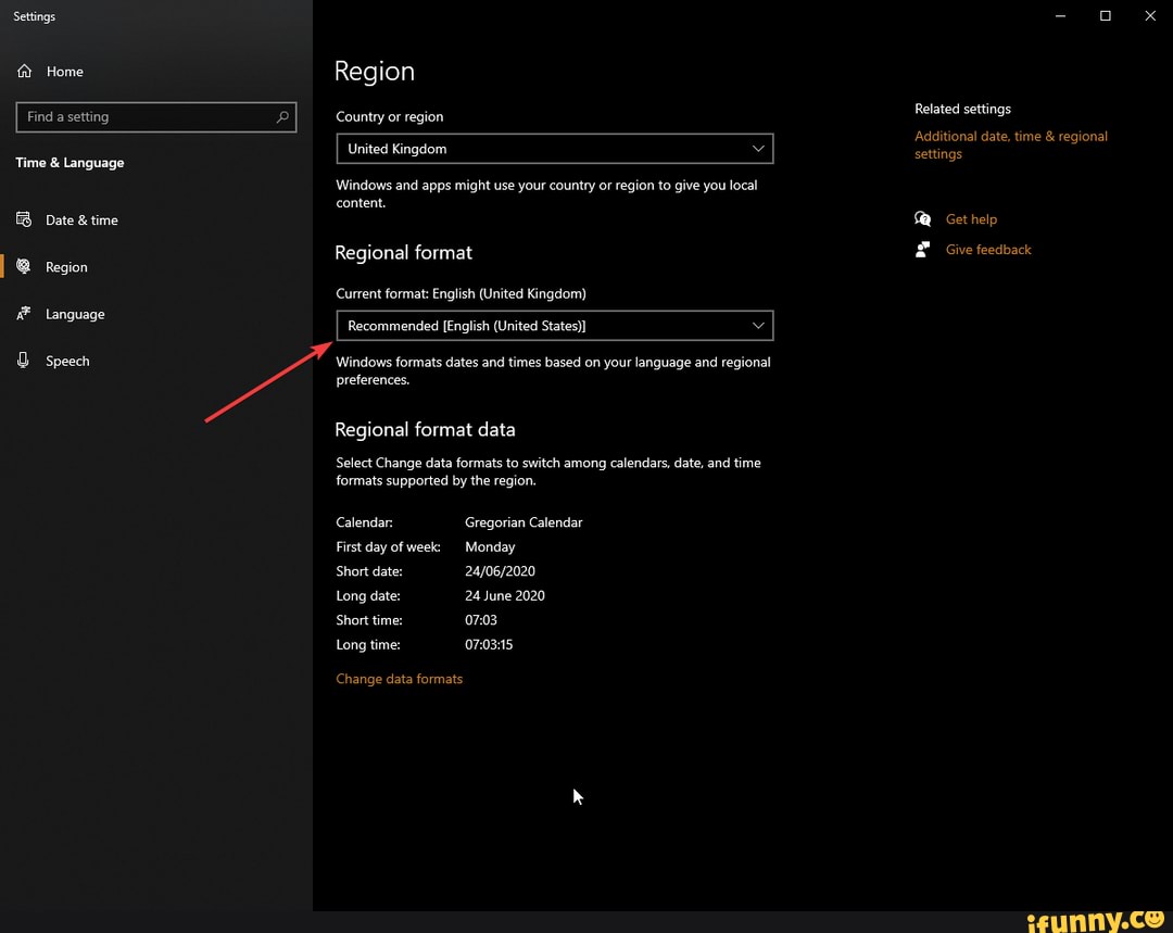 Settings Home Find a setting Region Country or region Time & Language ...