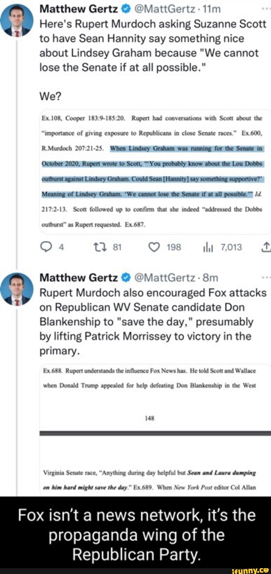 Matthew Gertz @ @MattGertz- Tim Here's Rupert Murdoch asking Suzanne ...