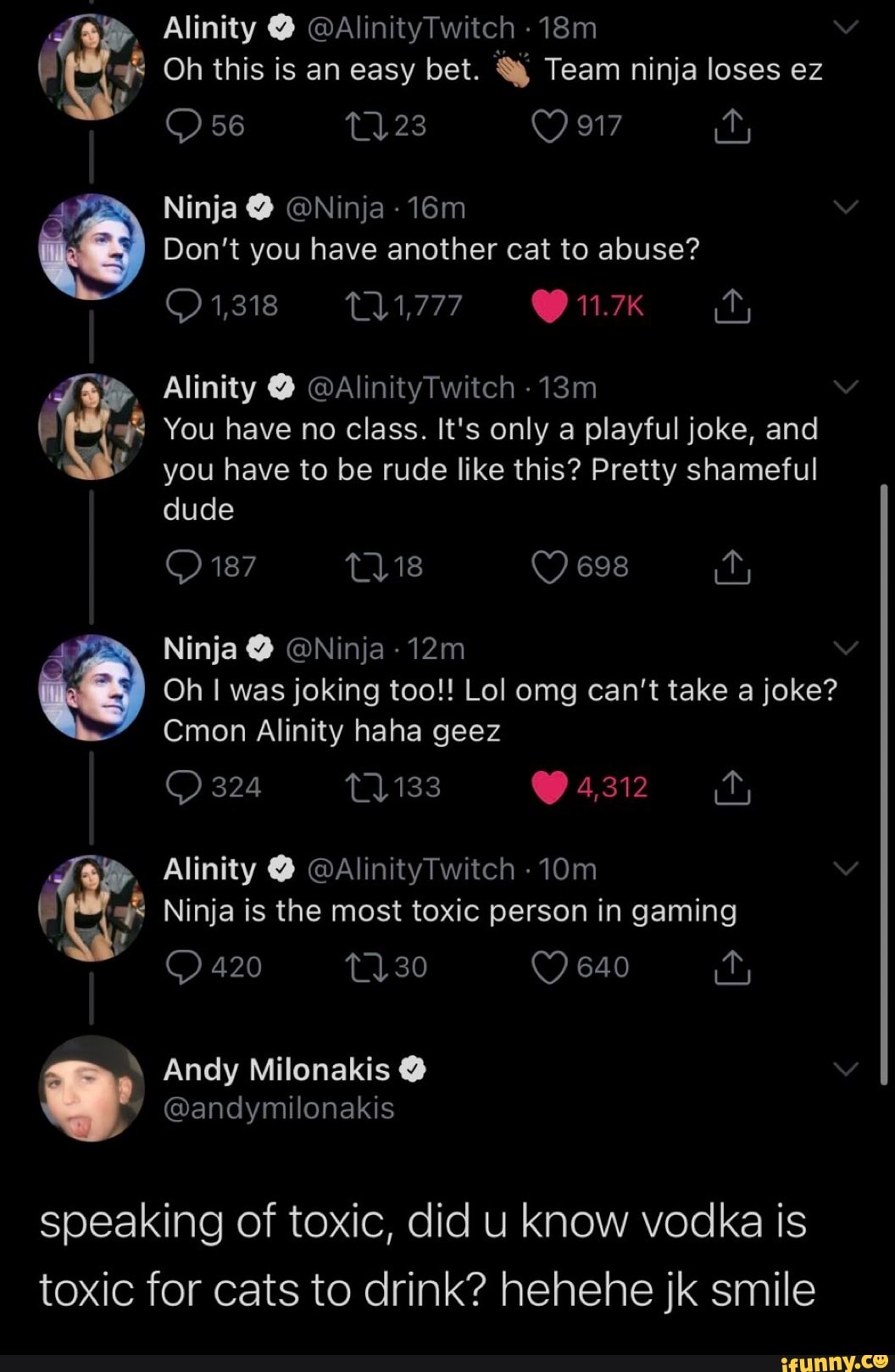 Speaking of toxic, did u know vodka is toxic for cats to drink? hehehe ...