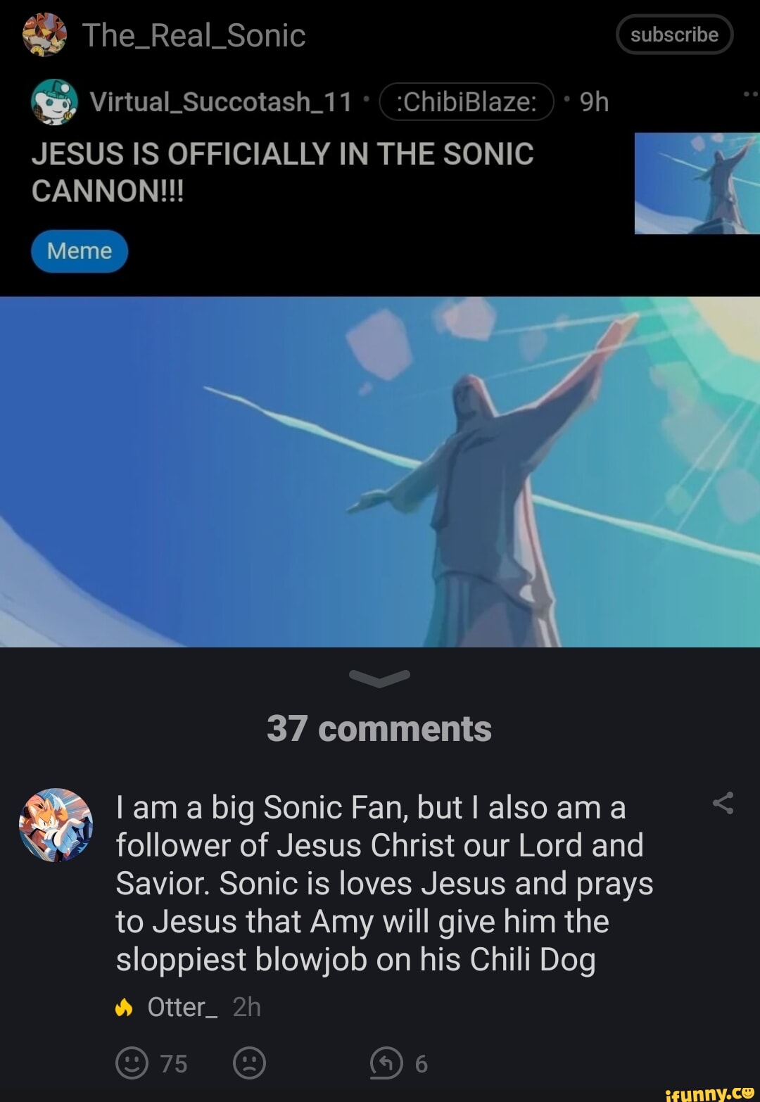 The_Real_Sonic Virtual_succotash_11 :ChibiBlaze: JESUS IS OFFICIALLY IN ...
