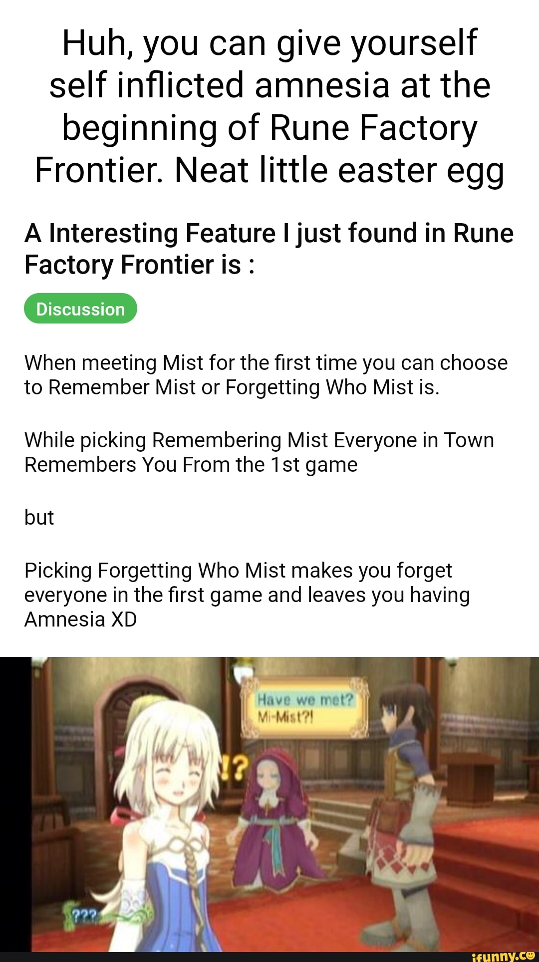 Runefactory memes. Best Collection of funny Runefactory pictures on iFunny