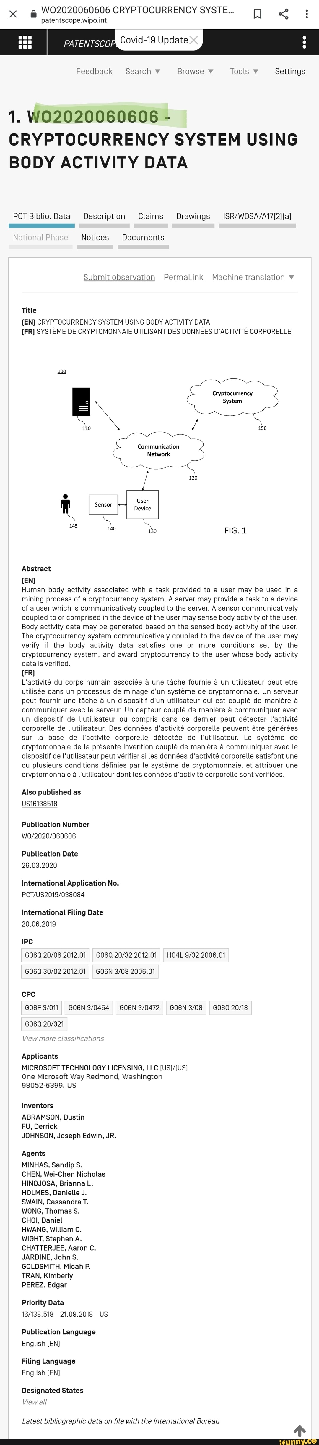 W02020060606 CRYPTOCURRENCY SYSTE... h"