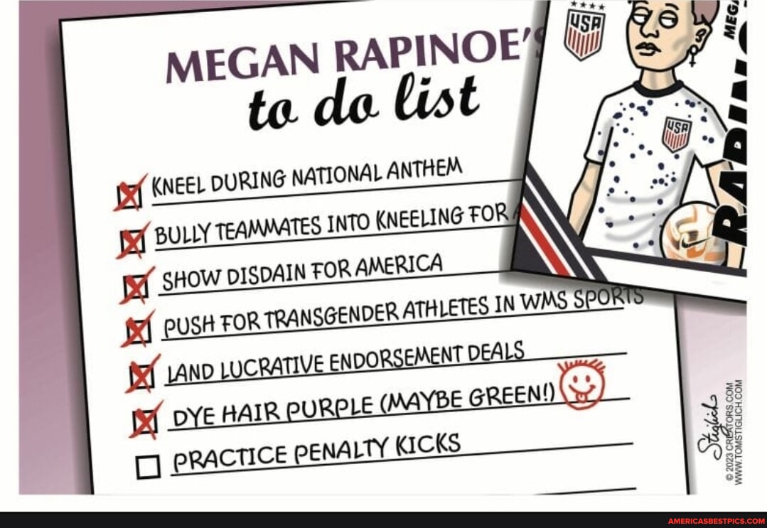 KNEEL DU MEGAN RAPINOE BULLY TEAMMATES INTO KNEELING FOR FOR AMERICA ...
