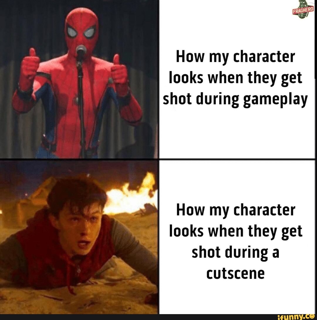 How my character looks when they get shot during gameplay How my ...