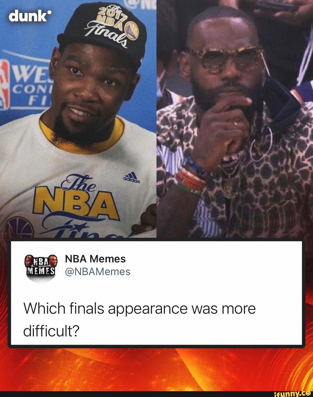 Dunk' &Q, NBA Memes MEMES @NBAMemes Which finals appearance was more ...