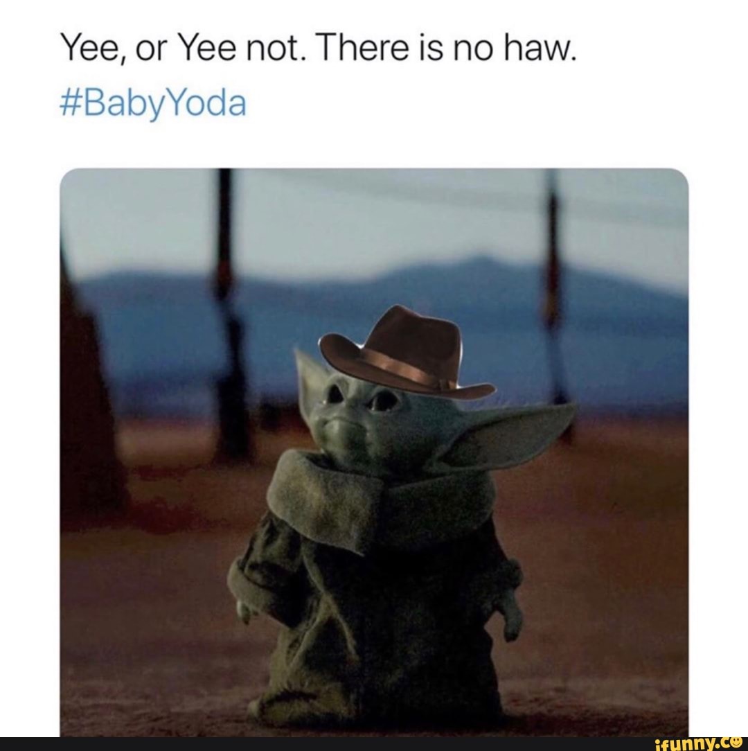 Yee, or Yee not. There is no haw. #BabyYOda - iFunny