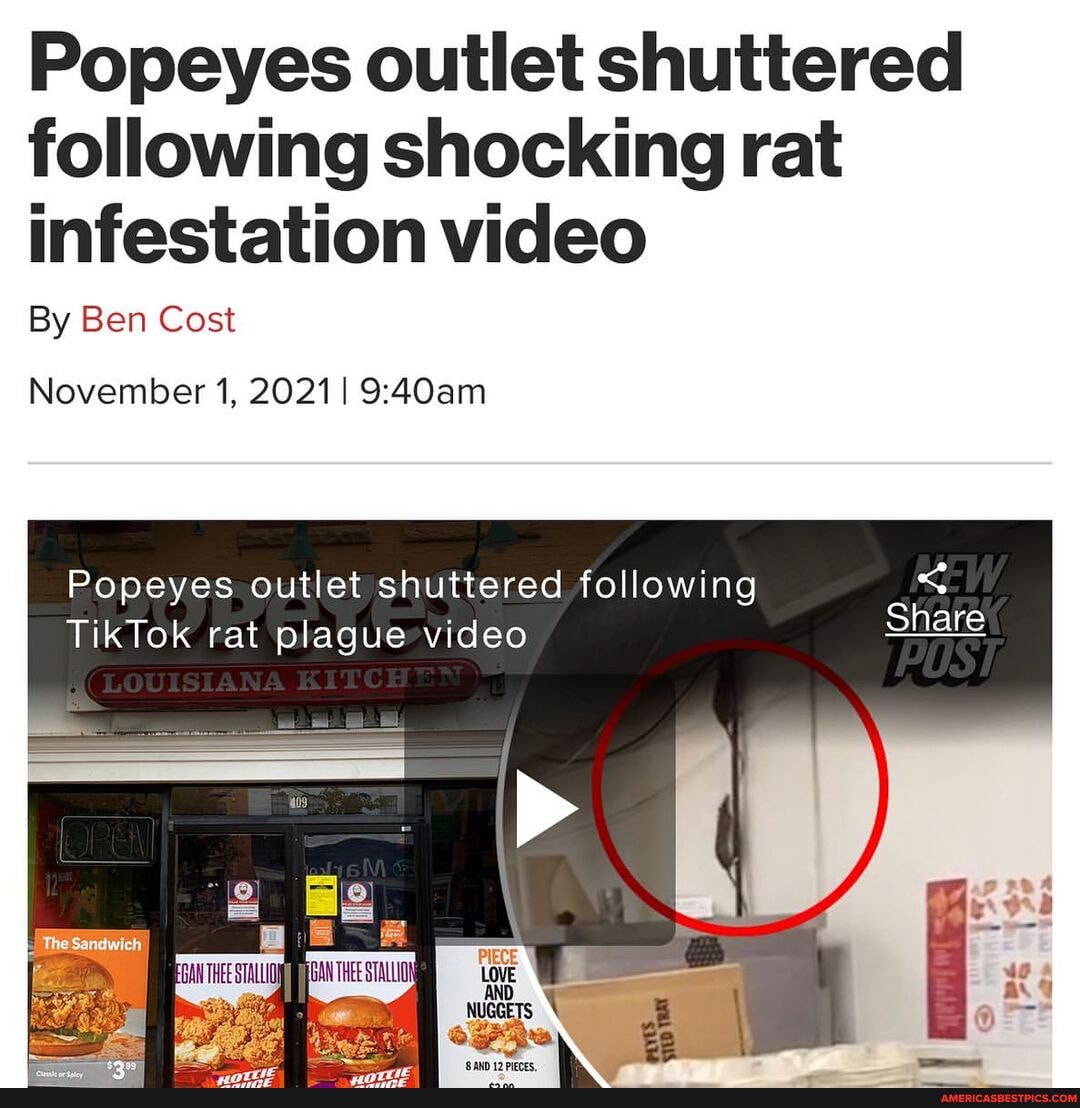 Popeyes outlet shuttered following shocking rat infestation video By ...
