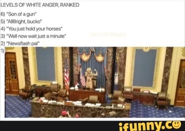 LEVELS OF WHITE ANGER, RANKED 6) "Son of gun 6) Aight, bucks" 4) "You ...