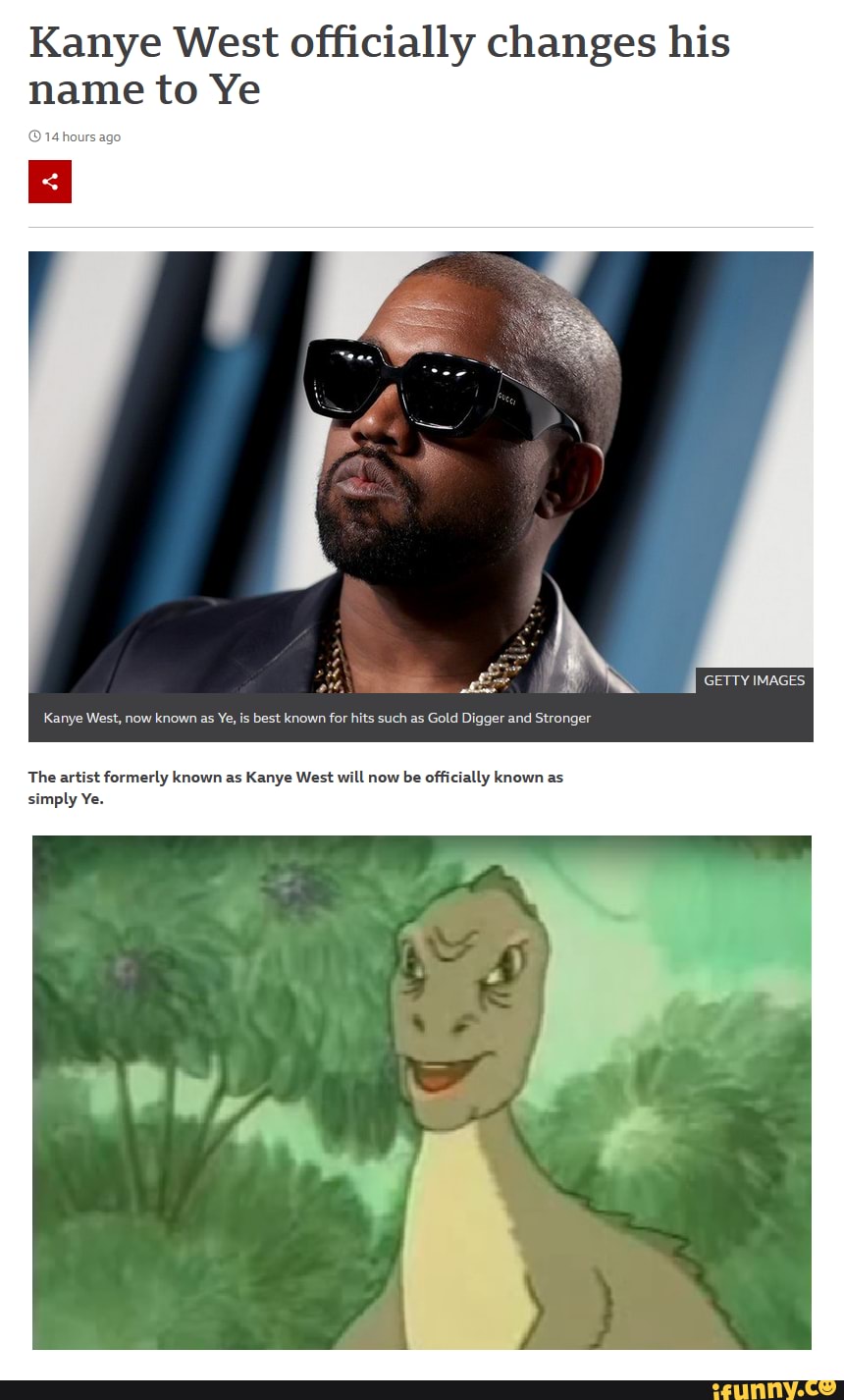 Kanye West officially changes his name to Ye ago GETTY maces Kanye West ...