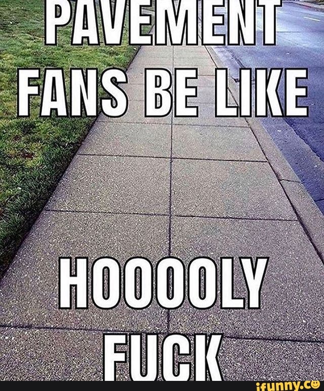 PAVEMENT FANS BE LIKE HOODOLY - iFunny