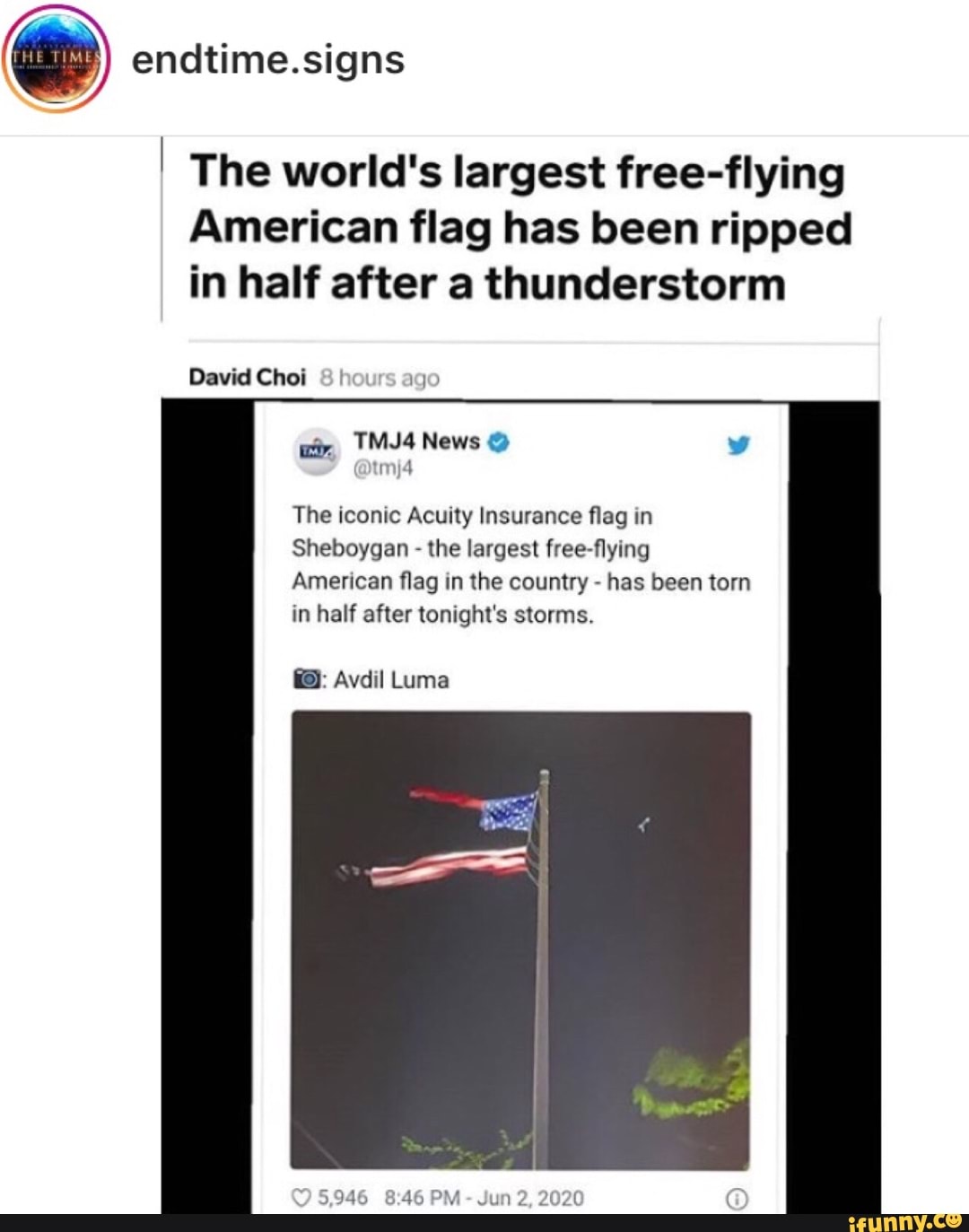 LAS largest free-flying American flag has been ripped in half after a ...