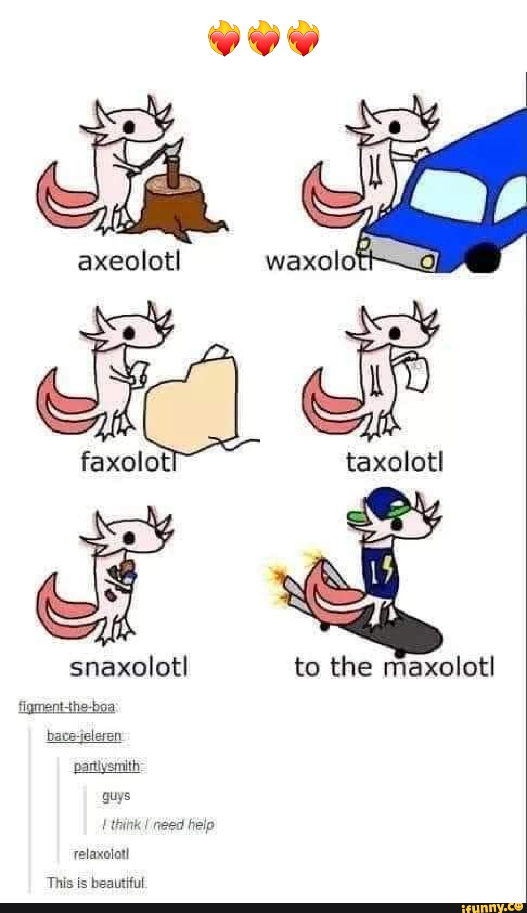 Snaxolotl to the maxolotl figment-the-boa bate-jeleren parilysmith: quys I think! meed heip This ...