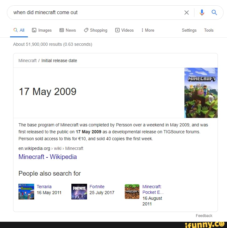 When did minecraft come out Qall News Shopping Videos More About ...