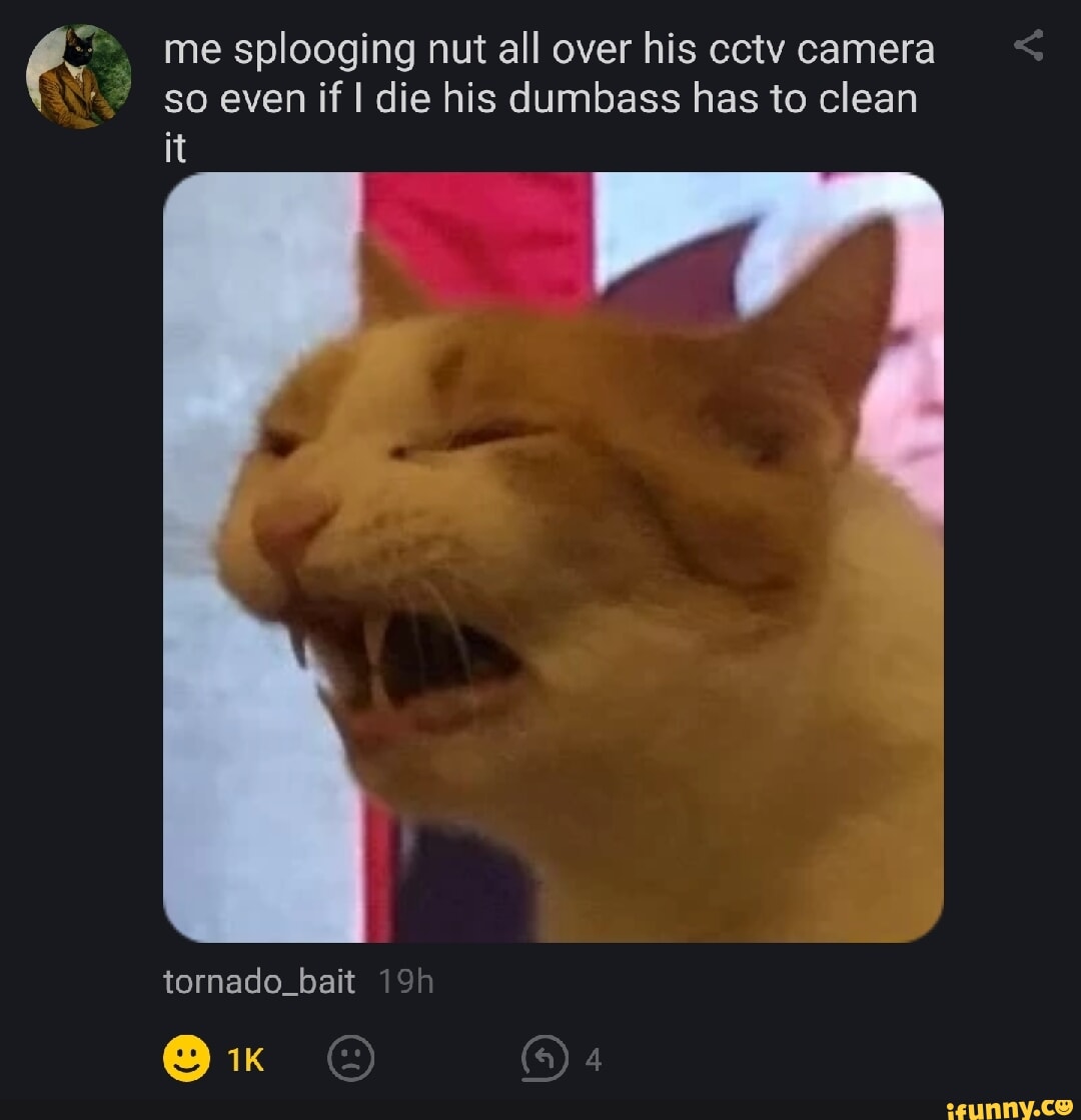 Me splooging nut all over his cctv camera so even if I die his dumbass ...