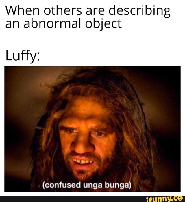 When others are describing an abnormal object Luffy: ~er (confused unga ...