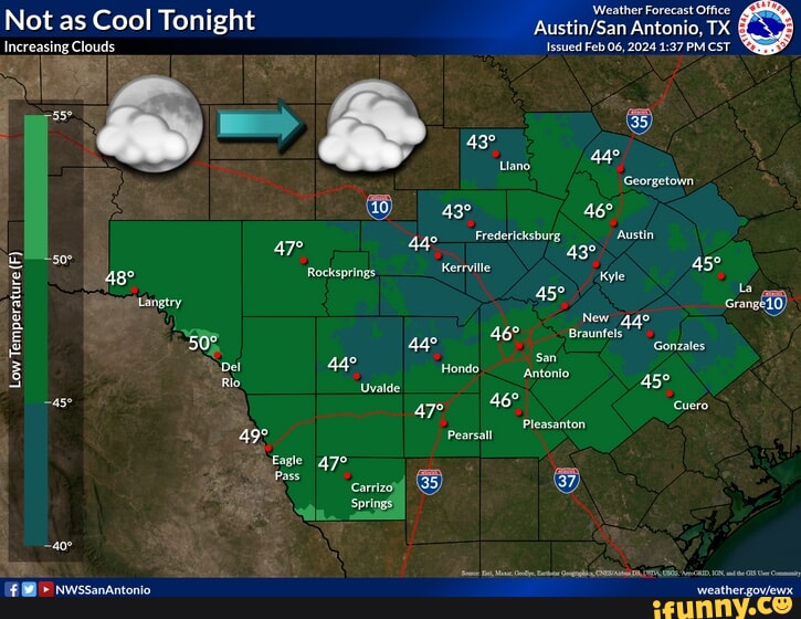 Not as Cool Tonight Increasing Clouds Low Temperature (F) (F) (F ...