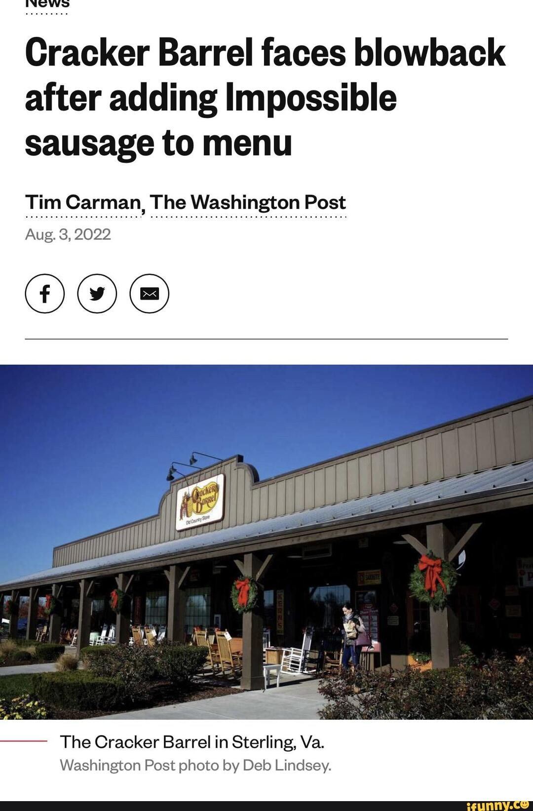 OMG can’t stop laughing! - Cracker Barrel faces blowback after adding ...